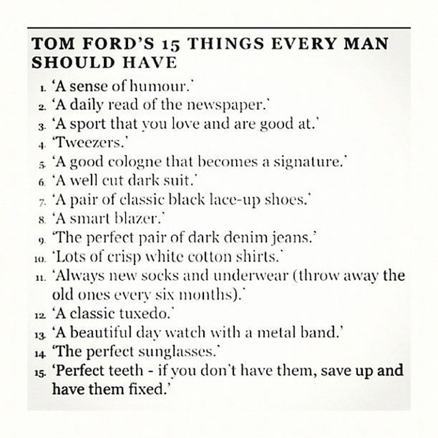 15 Things Every Man Should Have by Tom Ford | AnOther